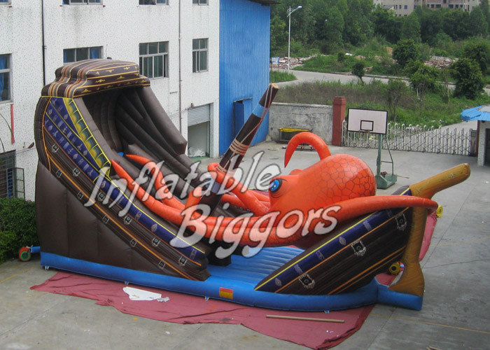 Amusement Park Octopus Kids Inflatable Slides Rental With Durable EN71 PVC