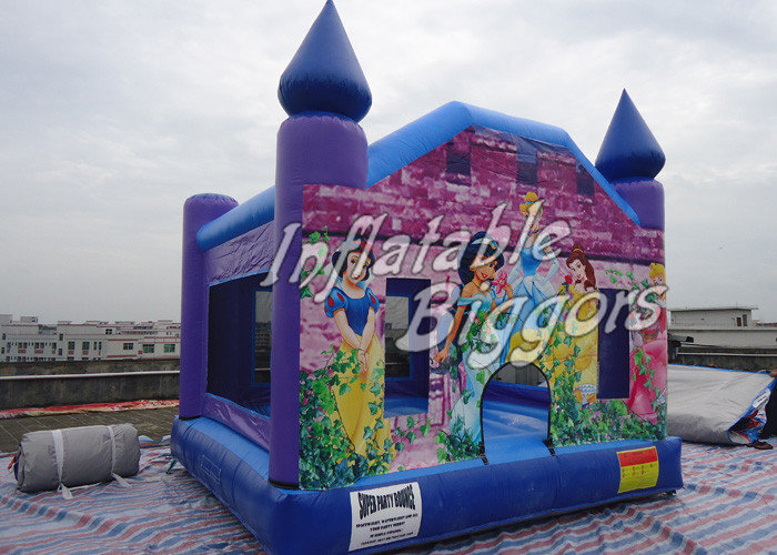 Blue Rental Inflatable Amusement Park / Inflatable Princess Bouncing Castles HR4040