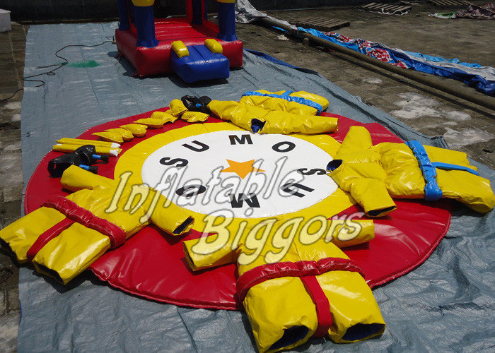 Commercial Yellow PVC Inflatable Sports Games Sumo Suits For Wrestling Promotion