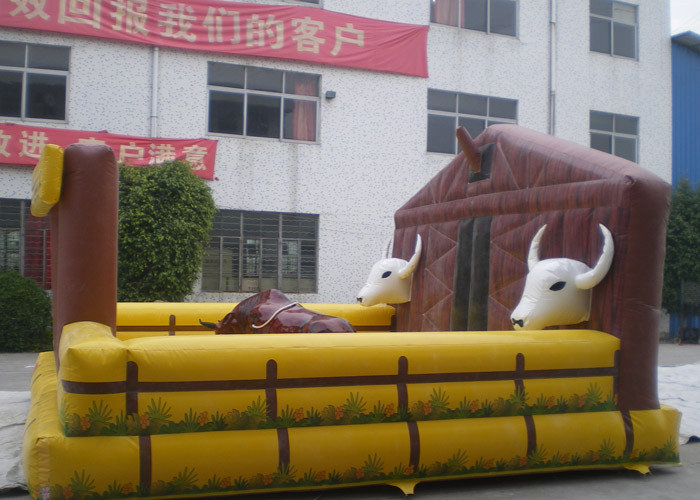Adult Backyard Outdoor Inflatable Rodeo Bull , Funny Inflatable Mechanical Toys