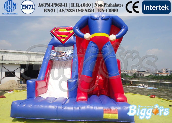 Theme Inflatable Superman Bounce House Slide For Amusement Park Outdoor