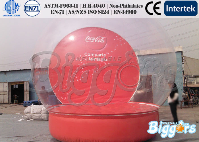 Transparent PVC Advertising Inflatable Snow Globe With Custom Logo