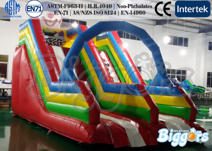 Durable Clown Kids Inflatable Water Slides , Custom Inflatable Jumping Games
