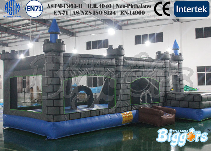 House Inflatable Combo Slide Custom Tarpaulin Antiquated Castle Bounce