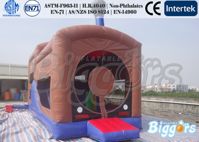 Fun Train Bounce House Inflatable Combo / Kids Jumping Castle Party Game