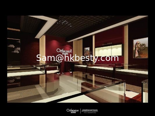 jewellery showroom display cabinets /Jewelry shop glass stand vitrines