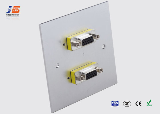 Siliver Aluminum Multi Media Wall Faceplate Media Hub with VGA Connectors