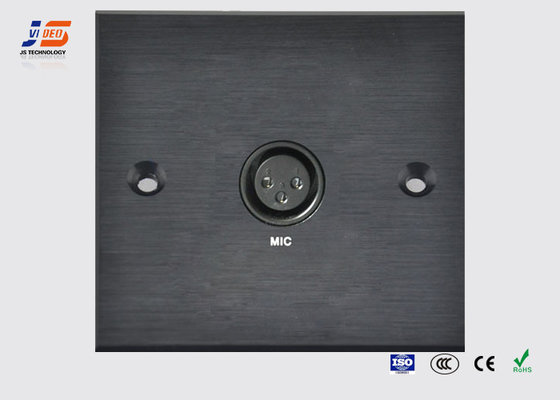 JS-WP112 Black Screwless Wall Plates Mic Xlr , Multimedia Connectivity Panel