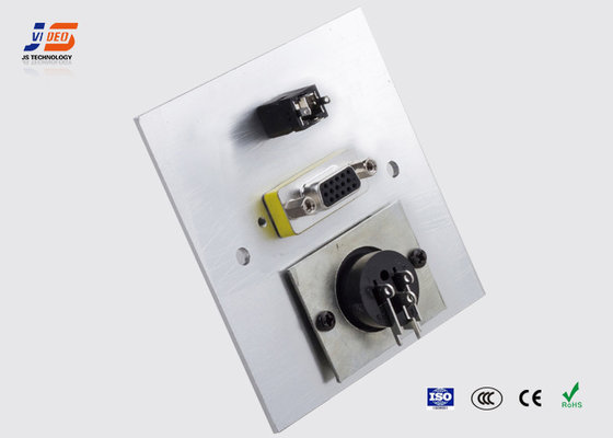 Sand Blast / Brushed Multi Media Wall Plate For Boardrooms / Hotels