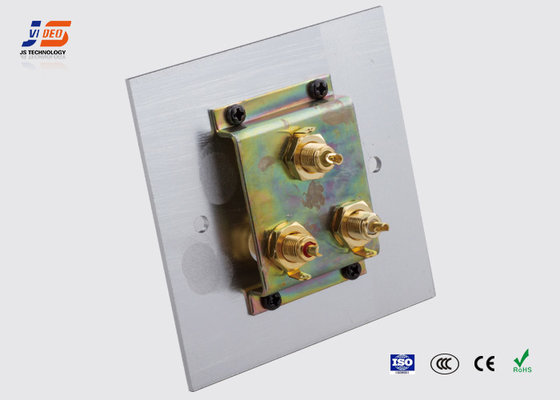 Aluminum Composite Audio Video RCA Wall Plates , Power Outlet RCA Cable