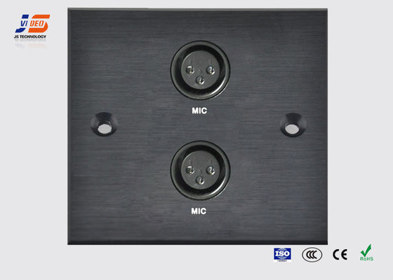 Three Pin XLR Connector Multimedia Wall Plates / Aluminum Wall Power Socket
