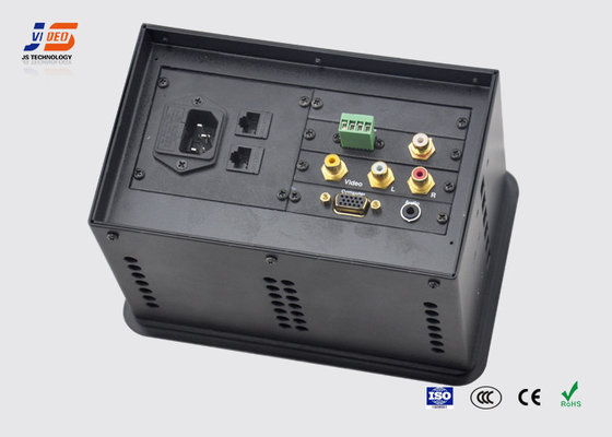 Office Cable Connection Box / Tabletop Interconnect Box Four Insert Plate