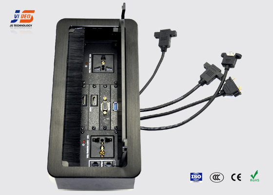 Desktop Power Outlet Cable Connection Box With 3.5mm Stereo Jack Plug