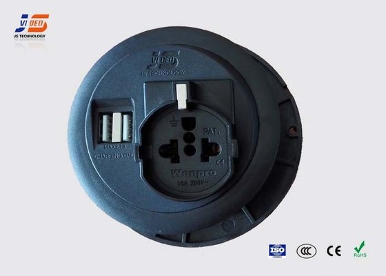 Plastic Desk Conference Table Connection Box With USB Charger AC Power