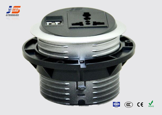 Plastic Desk Conference Table Connection Box With USB Charger AC Power