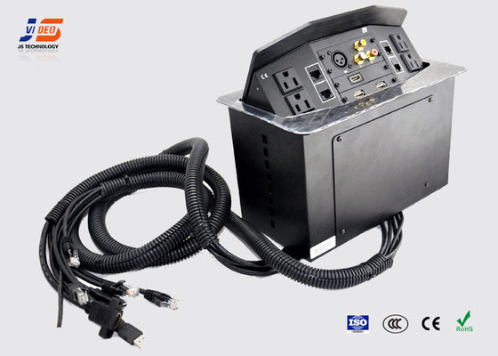 Hidden Aluminum Conference Table Connection Box Pop Up Audio Video Table Socket