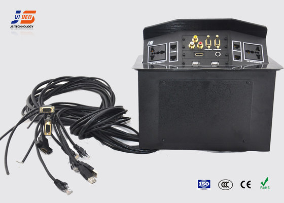 Hidden Aluminum Multimedia Tabletop Interconnect Box Multifunction Table Socket
