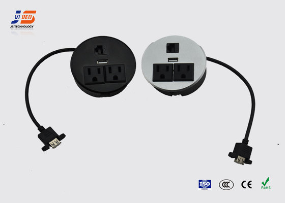 Furniture Power Data Grommet With RJ45 Data Connectors CE ROHS Certificate