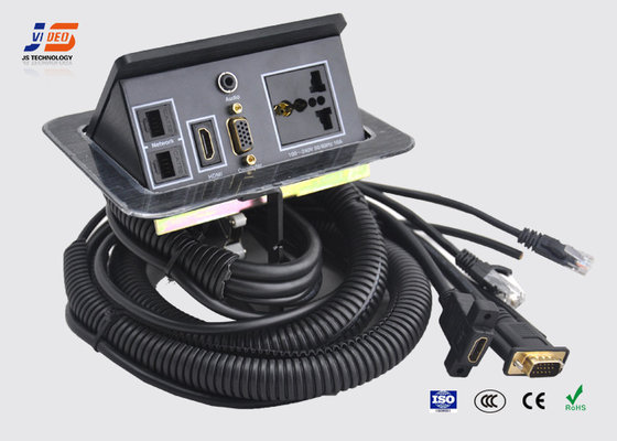 Office Table Socket Tabletop Interconnect Box , HDMI 3.5 MM Audio VGA