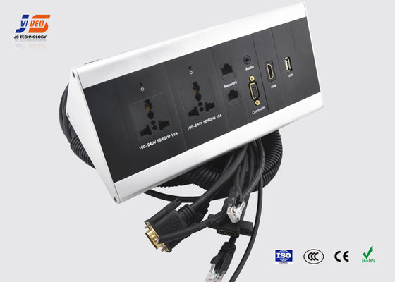 Black / Silver Aluminium Alloy  HDMI Socket With Electric Multi Plug