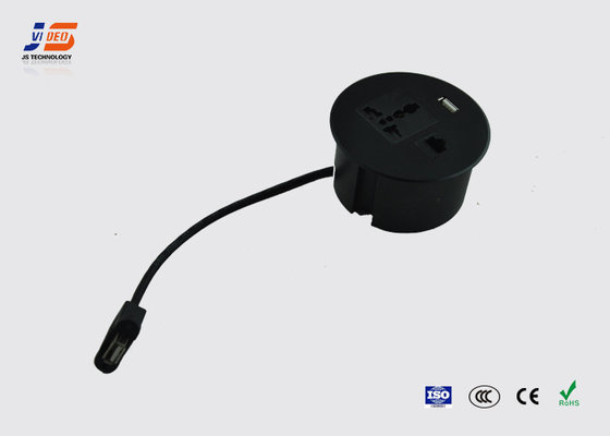 Flush Mount Desk Grommet,  Power Outlet Aluminum Panel RJ45 RJ11 USB Charger