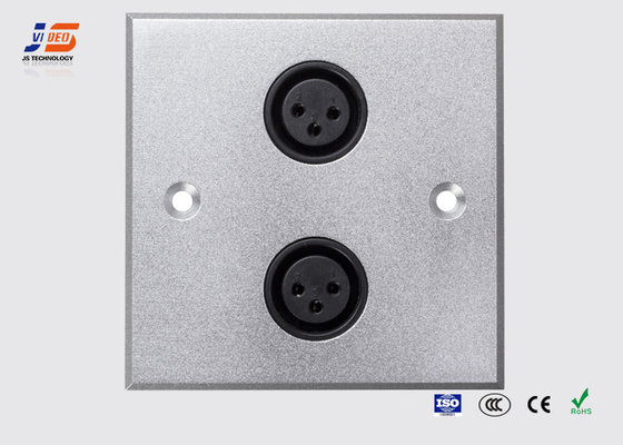 Office Aluminum  Multi Media Wall Mounted Plate Three Pin XLR Connector