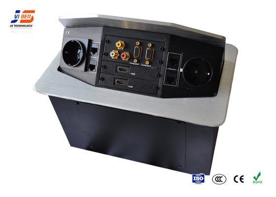 Customized Aluminum Conference Table Connection Box Pop Up In Black
