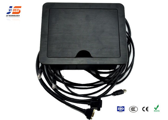 Durable Aluminum Multimedia Connection Box HDMI VGA Socket Table Cable Management