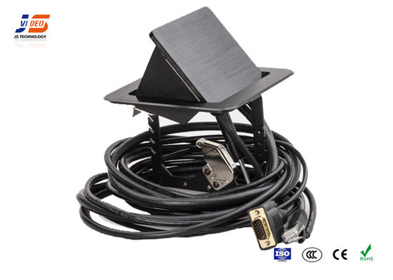 Black Sand Blast Tabletop Interconnect Box , 3 Pin Electrical Socket Power Socket