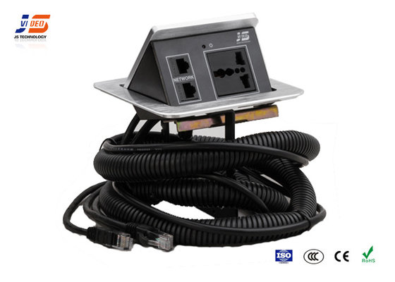 Silver Brushed / Sand Blast Tabletop Socket , RJ45 Network Multimedia Socket