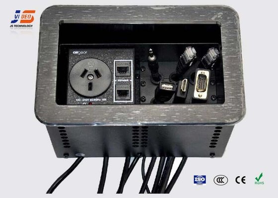 USB Tabletop Interconnect Box Electrical Sliding Power Plug With Socket Outlet