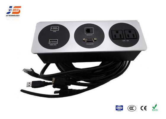 Aluminum Multimedia Connection Box HDMI RJ45 USB VGA Power Socket