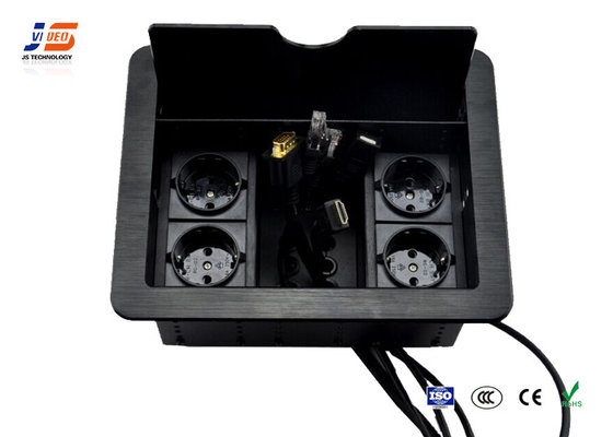 Fliping Lid Desk Cable Outlet HDMI , Universal Power Plug Conference Table Sockets