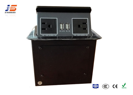 Aluminum Tabletop Interconnect Box VGA HDMI AC Power Table Top Socket