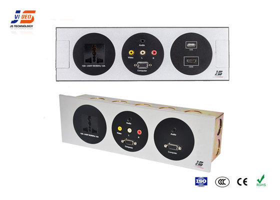 Tabletop Socket Hotel Socket , Universal AC Power  3.5mm Audio Computer Video