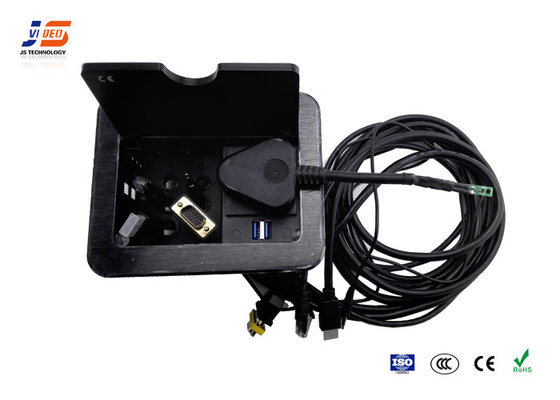 Convenient Tabletop Power Outlet , Black Conferance Room Table Box