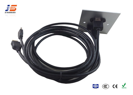 Hotel Silver Media Hub Wall Plate Wall Mounted with USB HDMI Cable