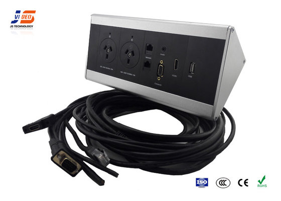 Aluminum Multifunctional Table Socket RJ45 Cat 6 Tel / Data Socket