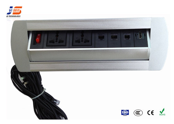 Silver Multi Table Top Electrical Outlets For Conference / Hotel Room Desk