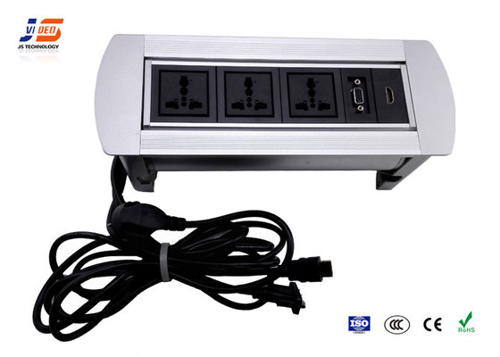 Silver Multi Table Top Electrical Outlets For Conference / Hotel Room Desk