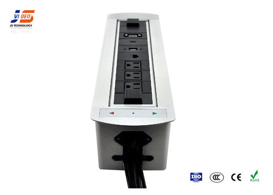 Aluminum Conference Flush Mount Electric Flip Socket Aluminum VGA HDMI