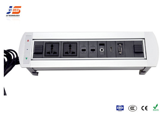 Aluminum Conference Flush Mount Electric Flip Socket Aluminum VGA HDMI