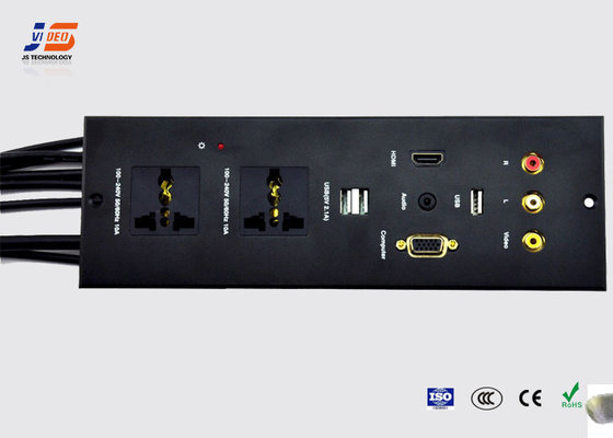Black / Silver Customized Conference Table Cable Box For Hotel