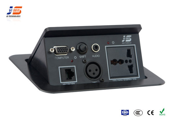 Black / Silver Tabletop Interconnect Box Power RJ45 Microphones Connectors