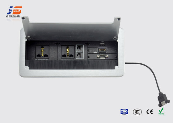 Flip Lid Conference Table Connection Box With Brush , AAP Aluminum Panel