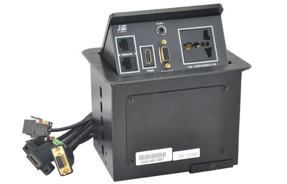 Office Table Socket Tabletop Interconnect Box , HDMI 3.5 MM Audio VGA