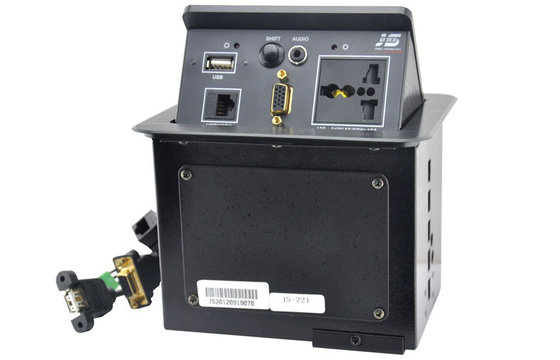 German Plug Tabletop Interconnect Box , Desktop Socket USB VGA RCA Ports