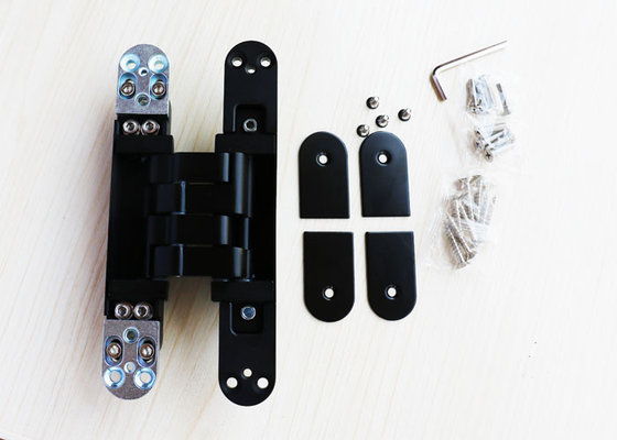 Flush Commercial Invisible Door Hinges Concealed Adjustable Black 220 Lbs 100kg
