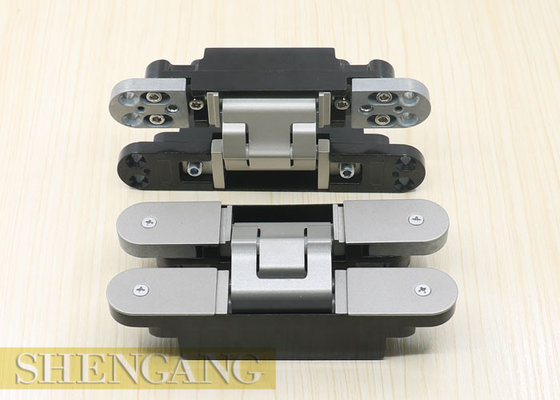 Swing Door Hidden Door Hinges Hardware 17.5mm Intermediate Gap Satin Nickel Coating