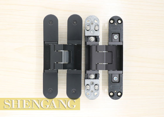 Burglar Resistance Invisible Door Hinges Adjustable Black For Exterior Doors
